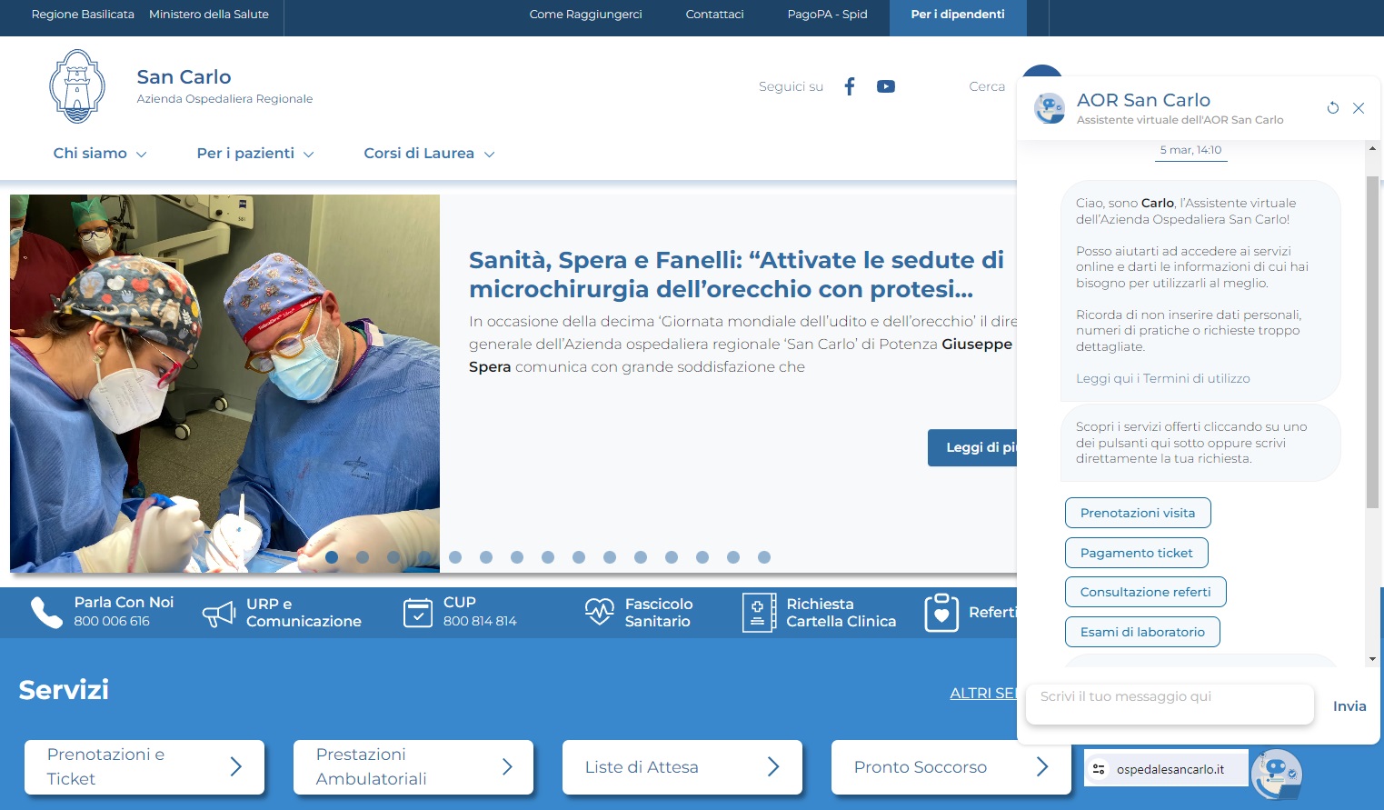 Sanità, Spera e Fanelli: “L’Aor San Carlo presenta il suo operatore ... Sanità, Spera e Fanelli: “L’Aor San Carlo presenta il suo operatore ...